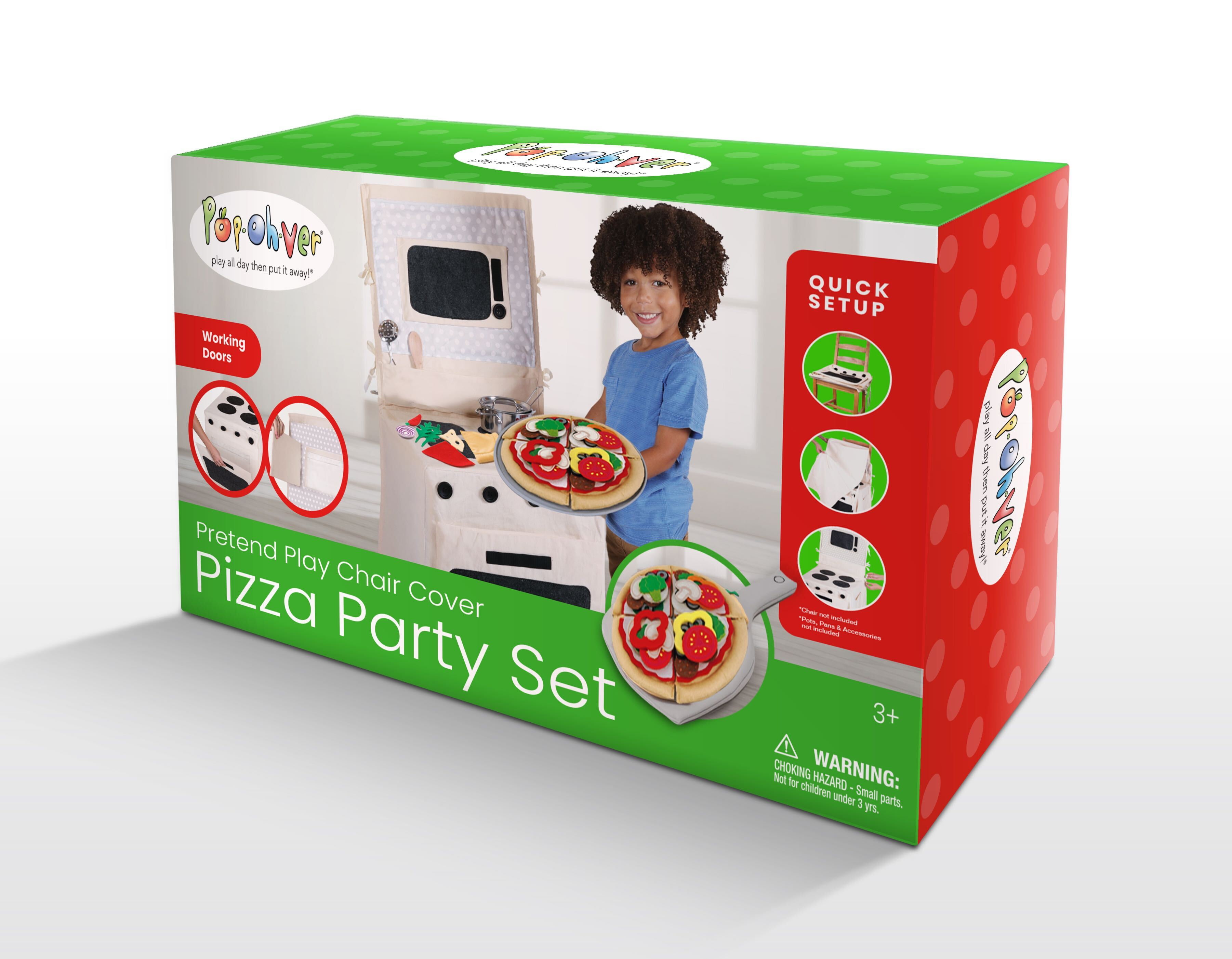 PopOhVer Pizza Party Playset - 40 Pieces Pretend Play Fabric Kitchen ...