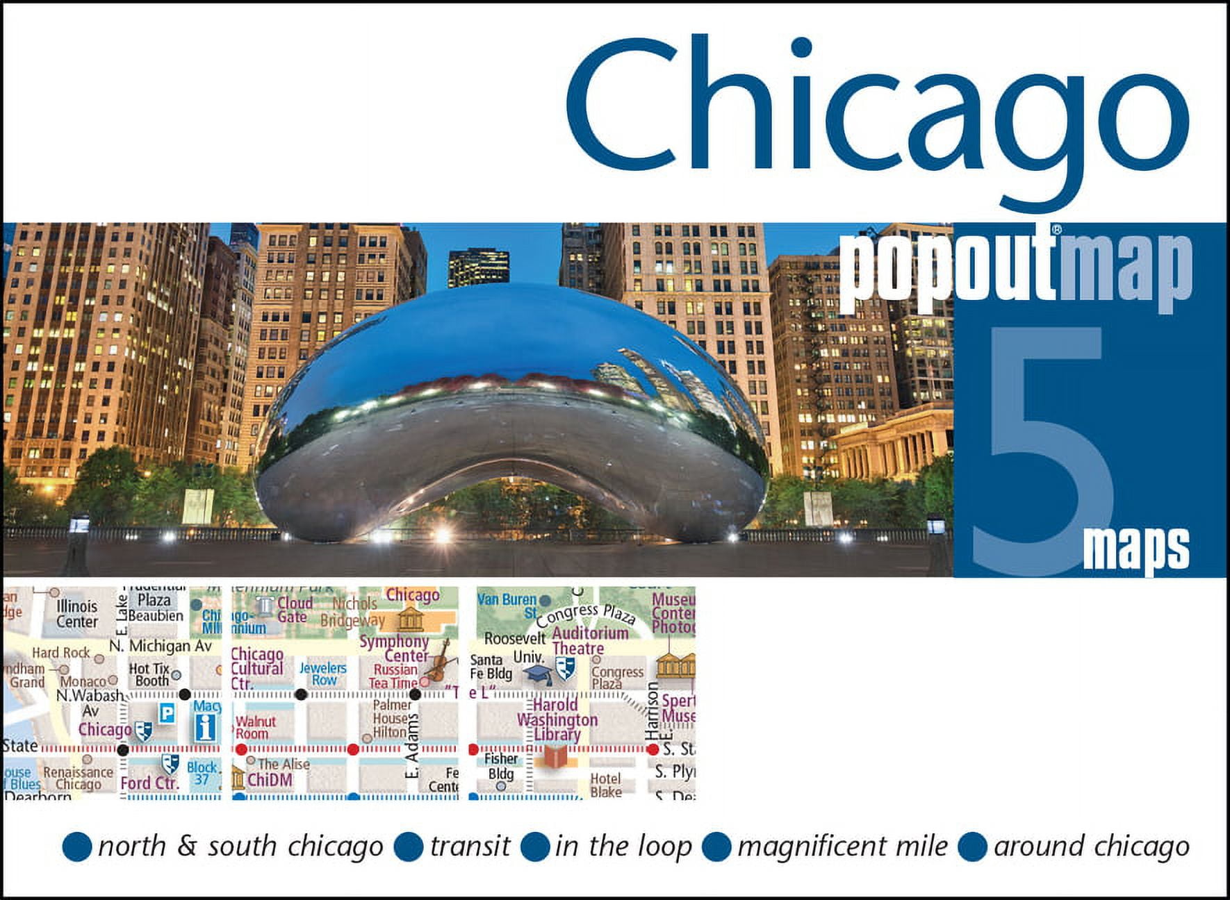PopOut Maps: Chicago PopOut Map (Sheet map, folded) - Walmart.com