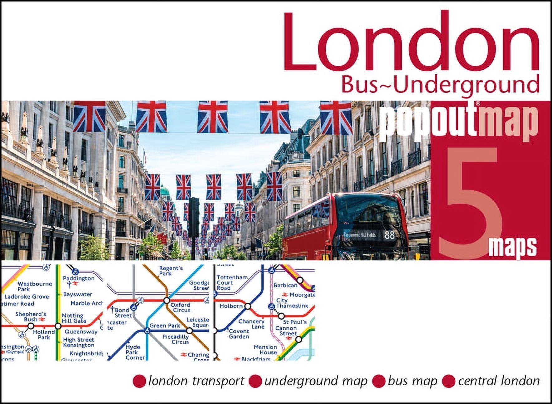 PopOut Maps: London Bus & Underground Tube PopOut Map (Sheet map ...