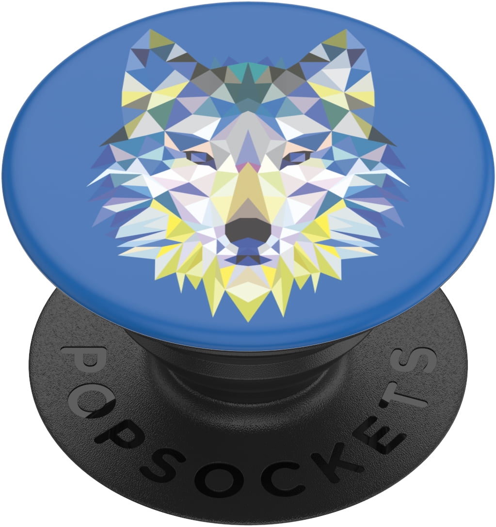PopSockets Grip with Swappable Top for Cell Phones, Pop Grip Geo Wolf ...