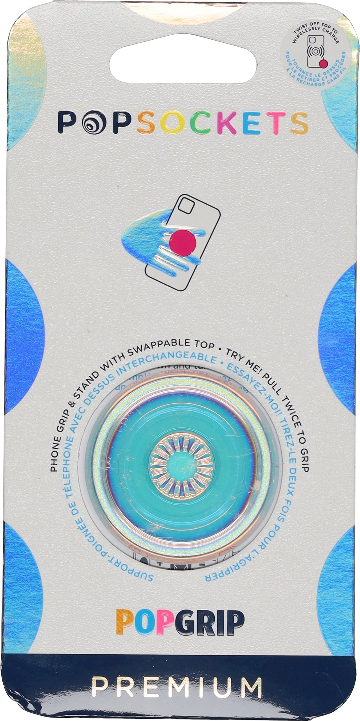 PopSockets PopGrip Stand and Grip with Swappable Top - Iridescent Confetti White - Walmart.com