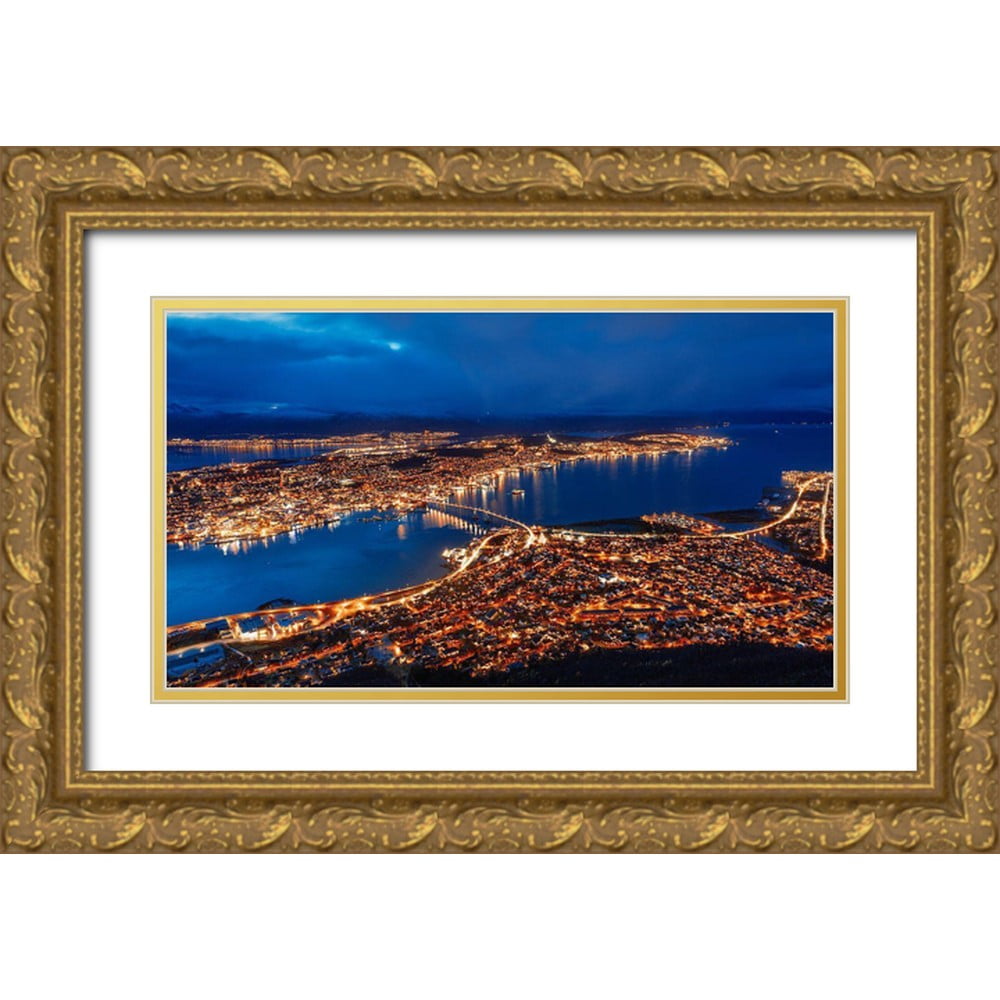 Popan, Adrian 24x15 Gold Ornate Wood Framed with Double Matting Museum ...
