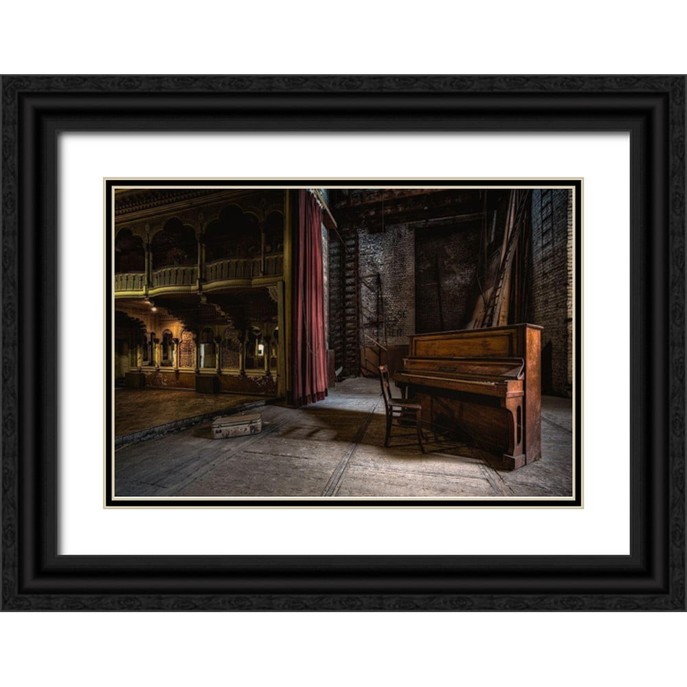 Popan, Adrian 24x17 Black Ornate Wood Framed with Double Matting Museum ...