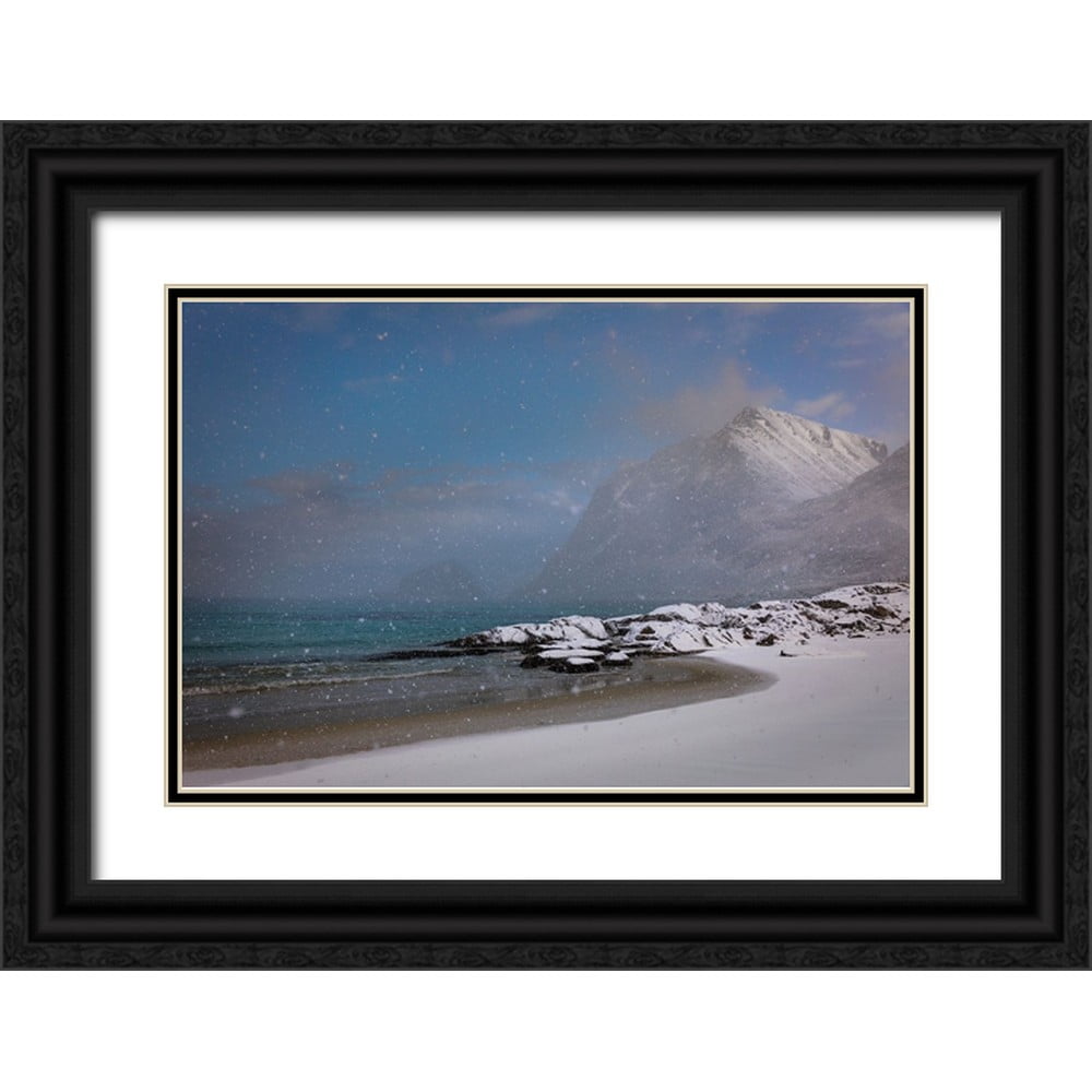 Popan, Adrian 32x23 Black Ornate Wood Framed with Double Matting Museum ...