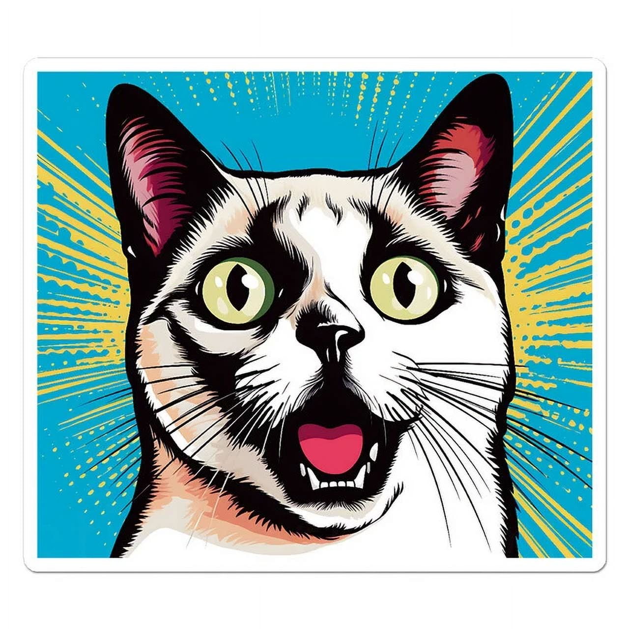 Popart Siamese Cat Sticker Indoor Outdoor Phone Decal Water Bottle ...