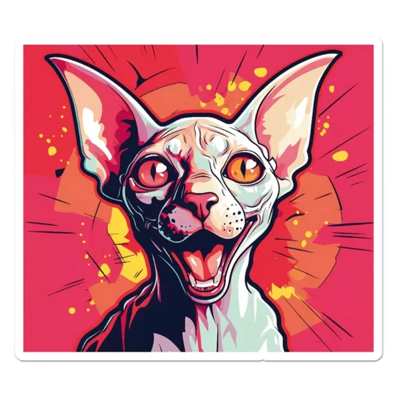 Popart Sphynx Cat Sticker Phone Decal Water Bottle Stickers Car Decals ...