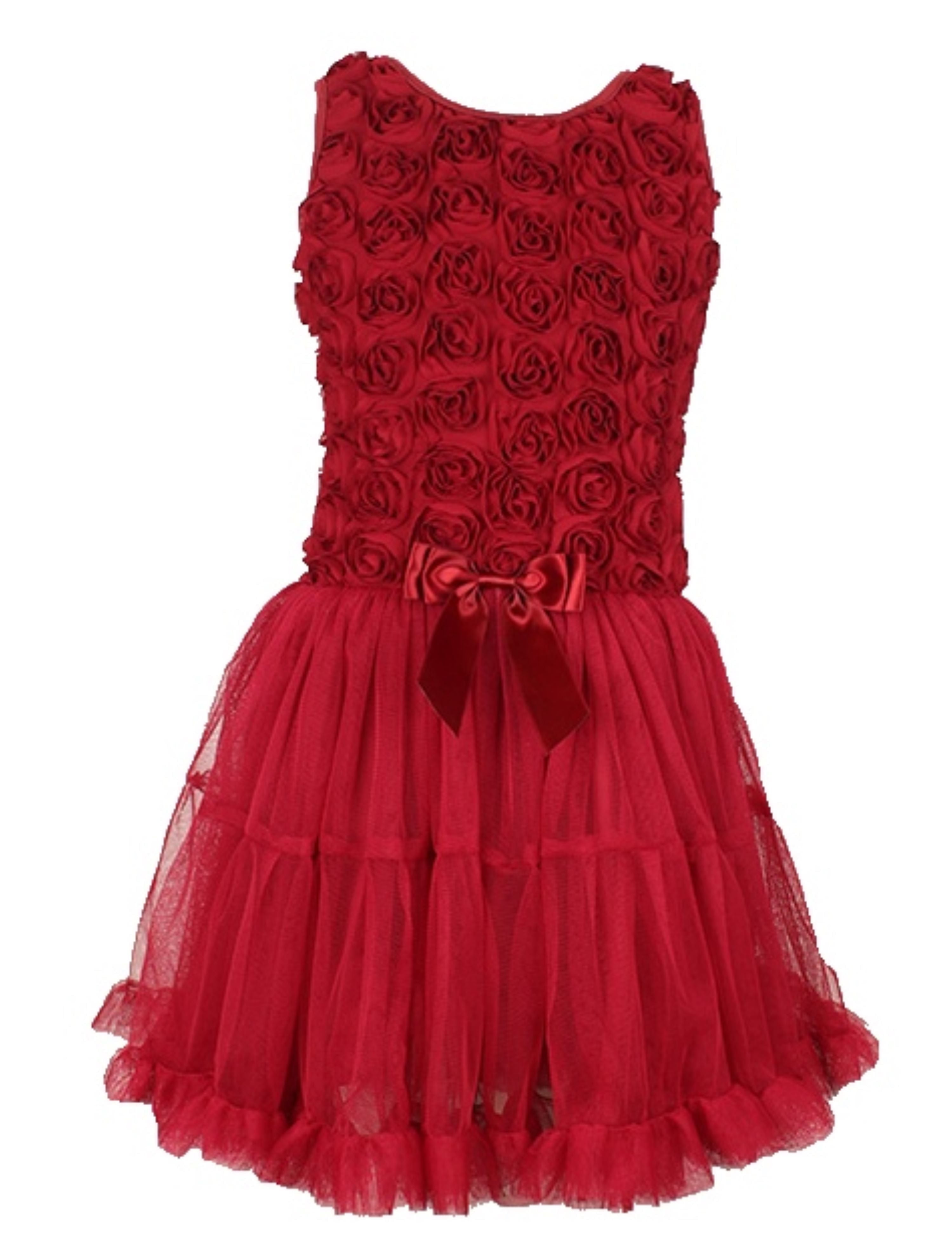 Popatu Little Girl's Burgundy Rosette Petti Tutu Dress, XS - Walmart.com