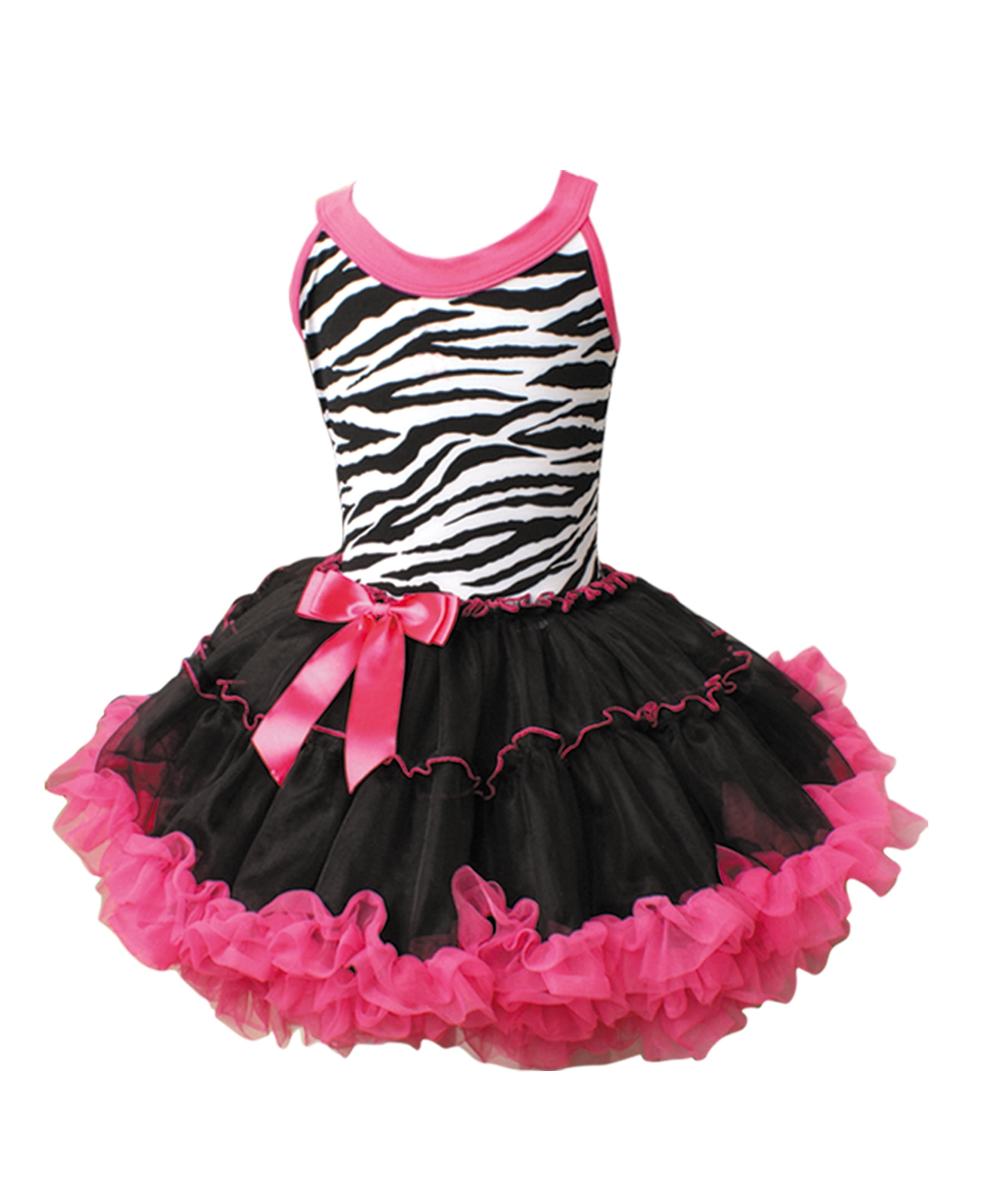 Popatu Little Girl's Fuschia and Black Zebra Print Petti Tutu Birthday ...
