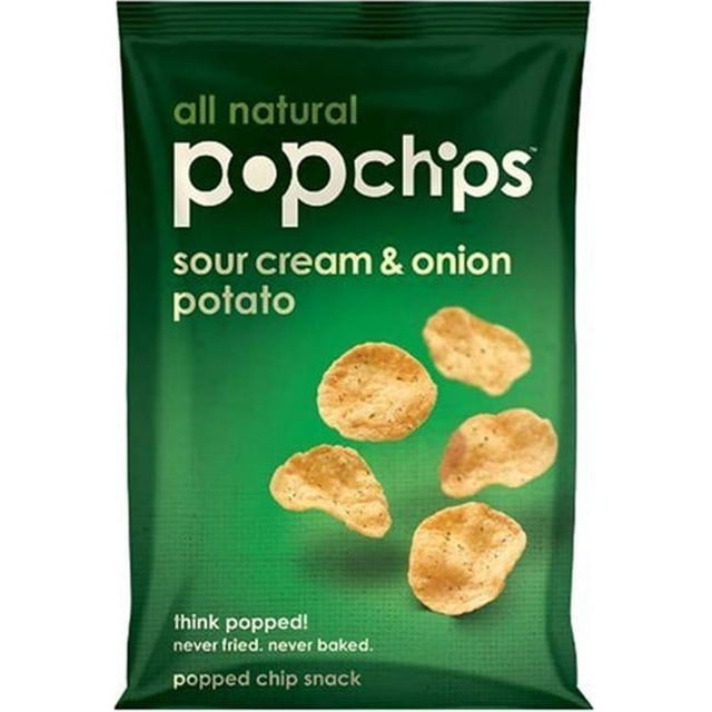 Popchips All Natural Potato Chips, Sour Cream and Onion Flavored, 0.8 ...