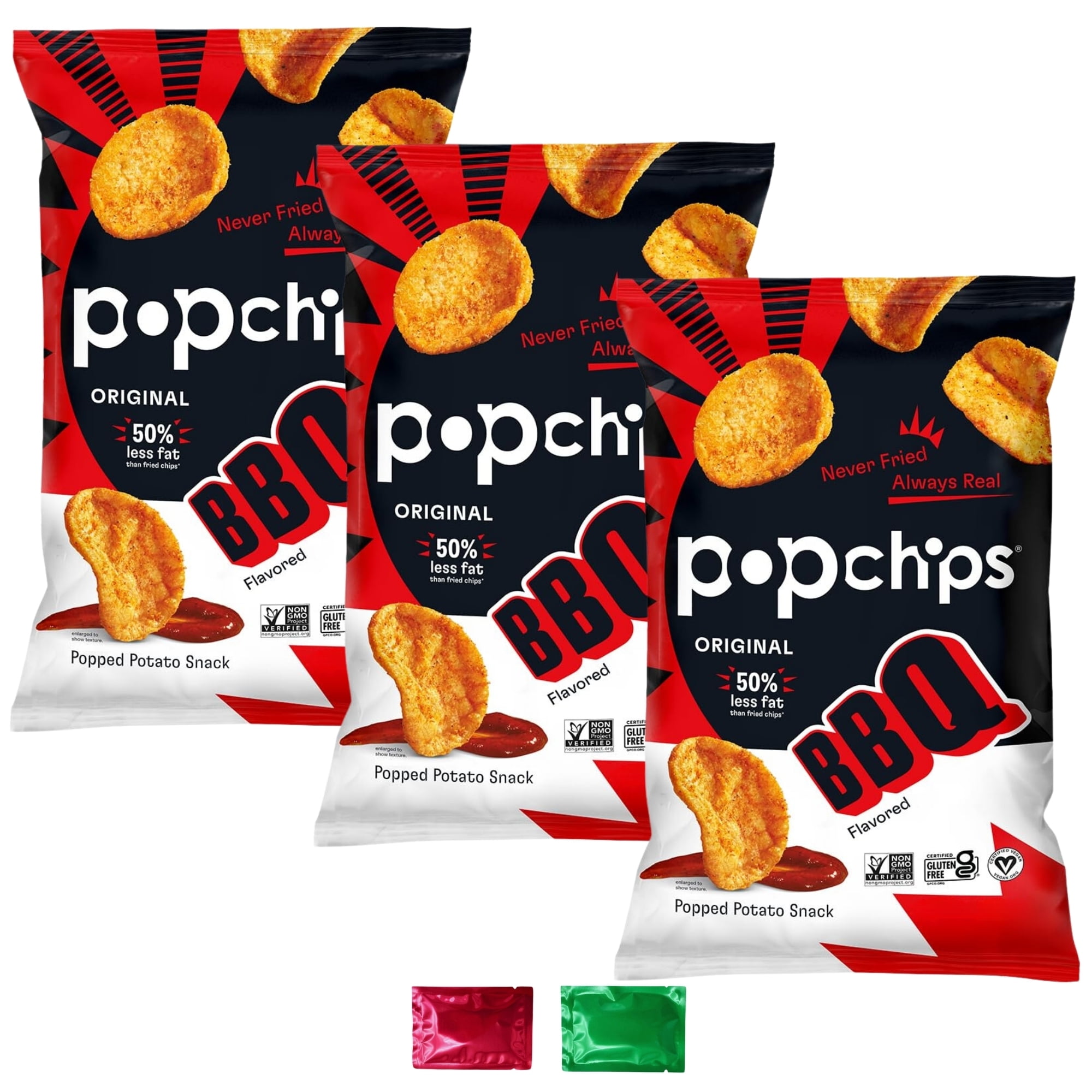 popchips BBQ Popped Potato Chips Snack, 2.5 oz, 3 Pack - Walmart.com