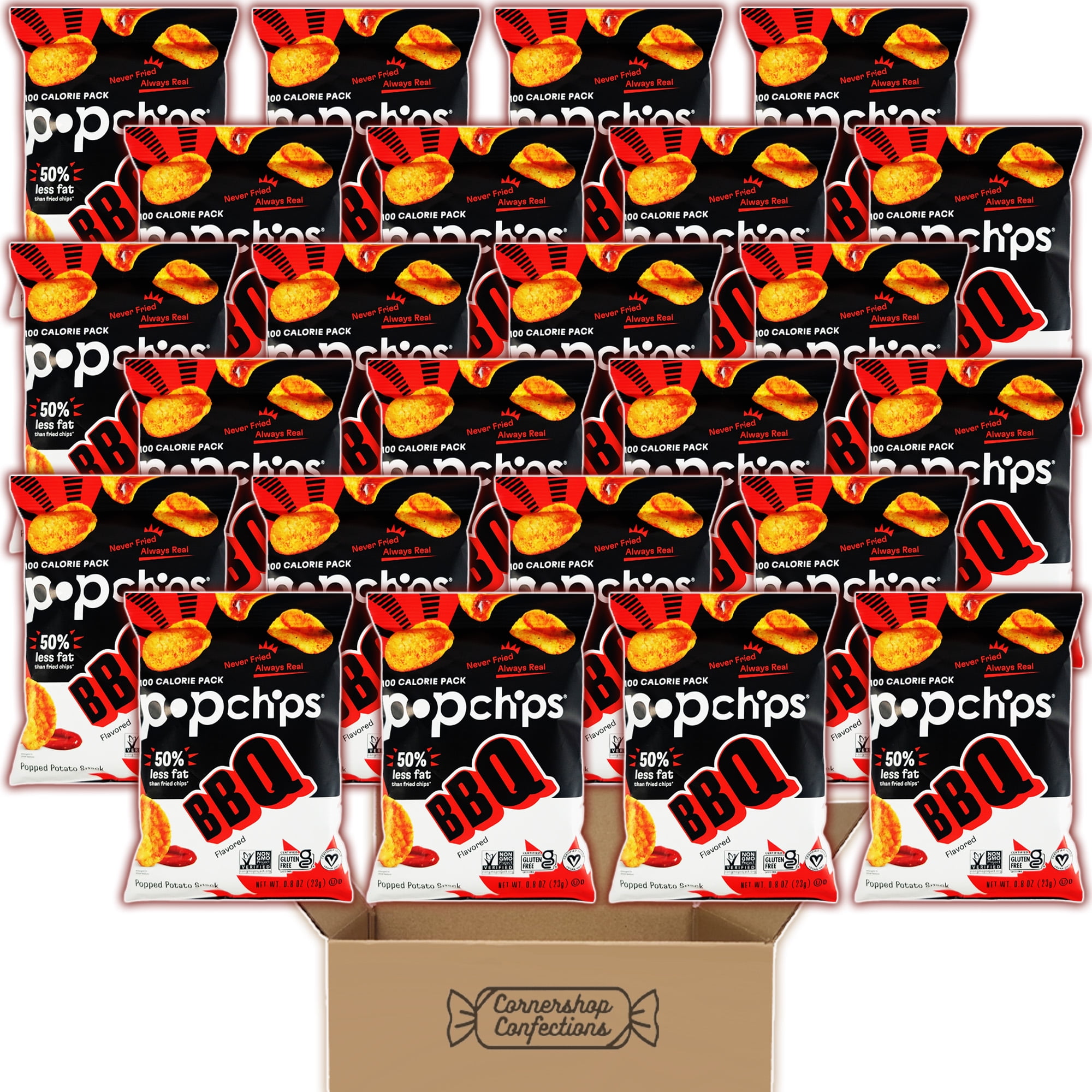 Popchips Barbecue Bulk Pack - 24 Individually Sealed 0.8 Ounce Bags ...