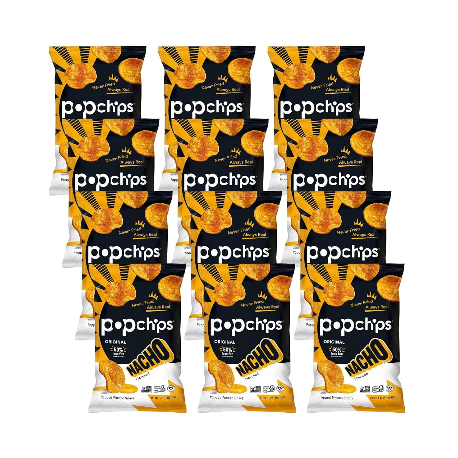 Popchips Nacho Potato Chips, 5 oz (Pack - 12) - Walmart.com