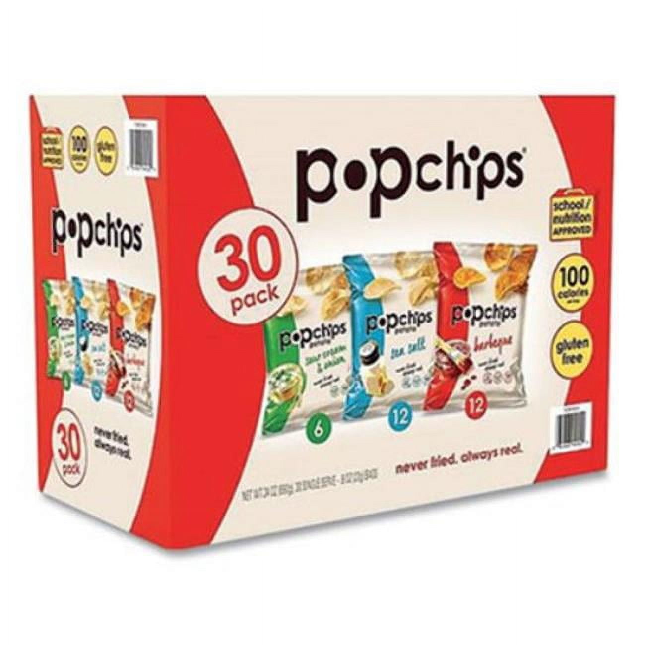 Popchips Healthy Salty Snack, Potato Chips Variety Pack, 30 Count Bags ...