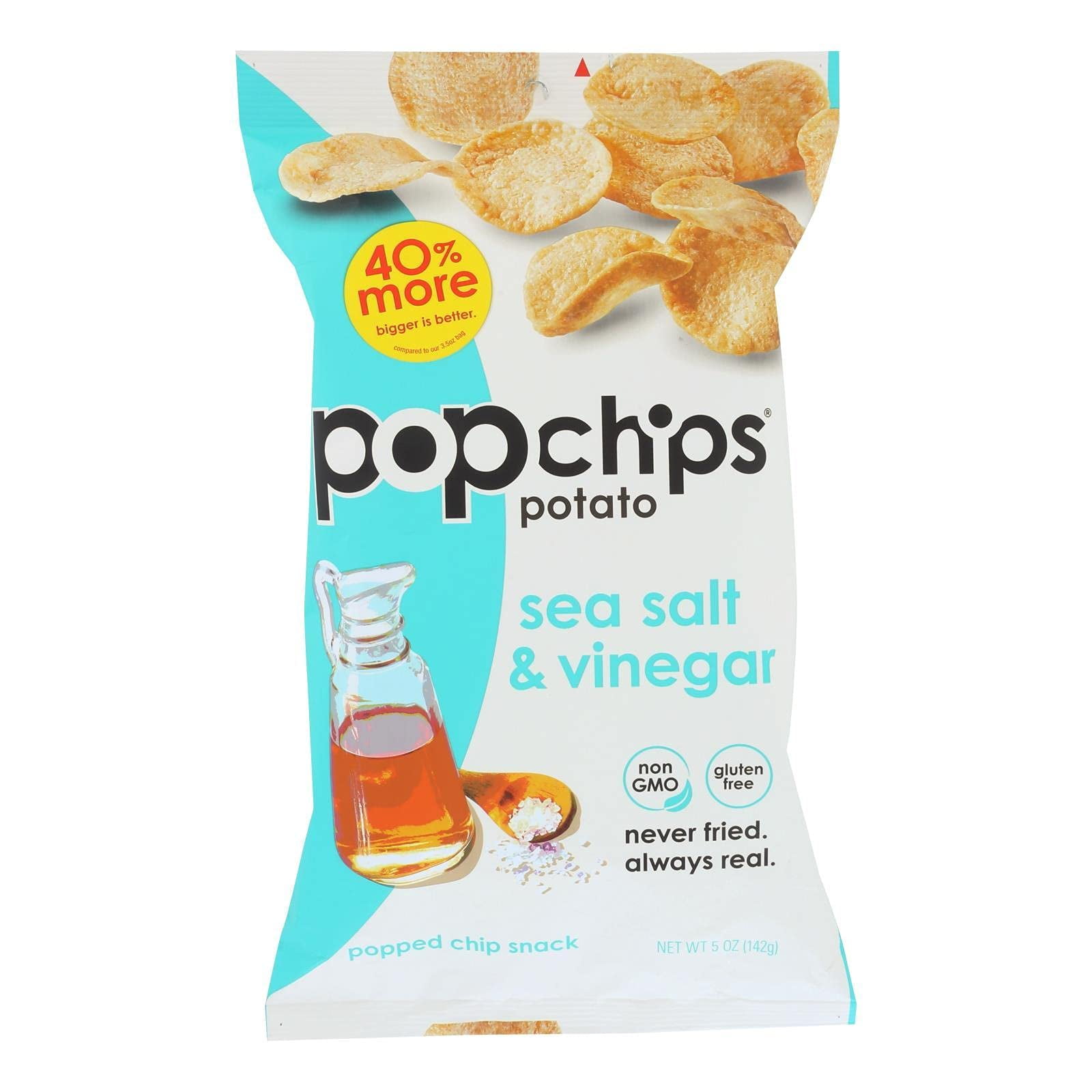 Popchips Potato Chip Sea Salt - Vinegar, 12 Pack, 5 oz - Walmart.com
