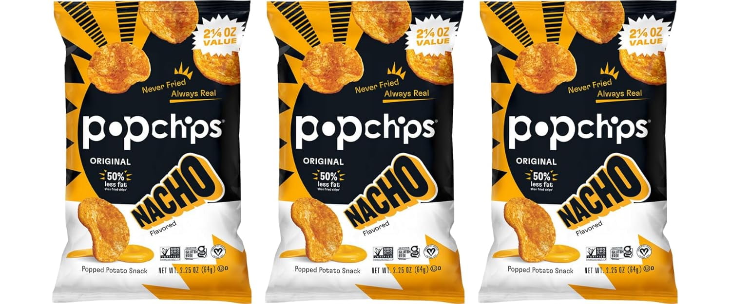 Popchips Potato Chips Nacho, 2.25 oz (Pack - 3) - Walmart.com