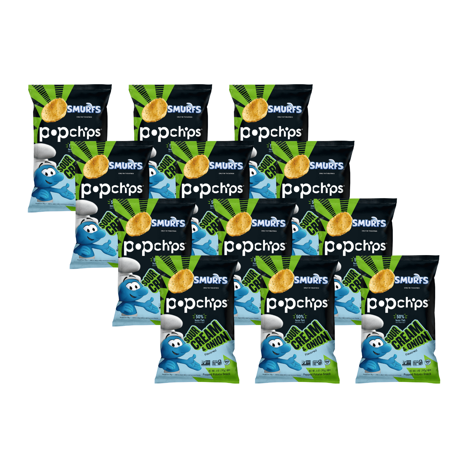 Popchips Potato Chips Sour Cream & Onion 5 Oz Bags (Pack Of 12),F-Ar ...