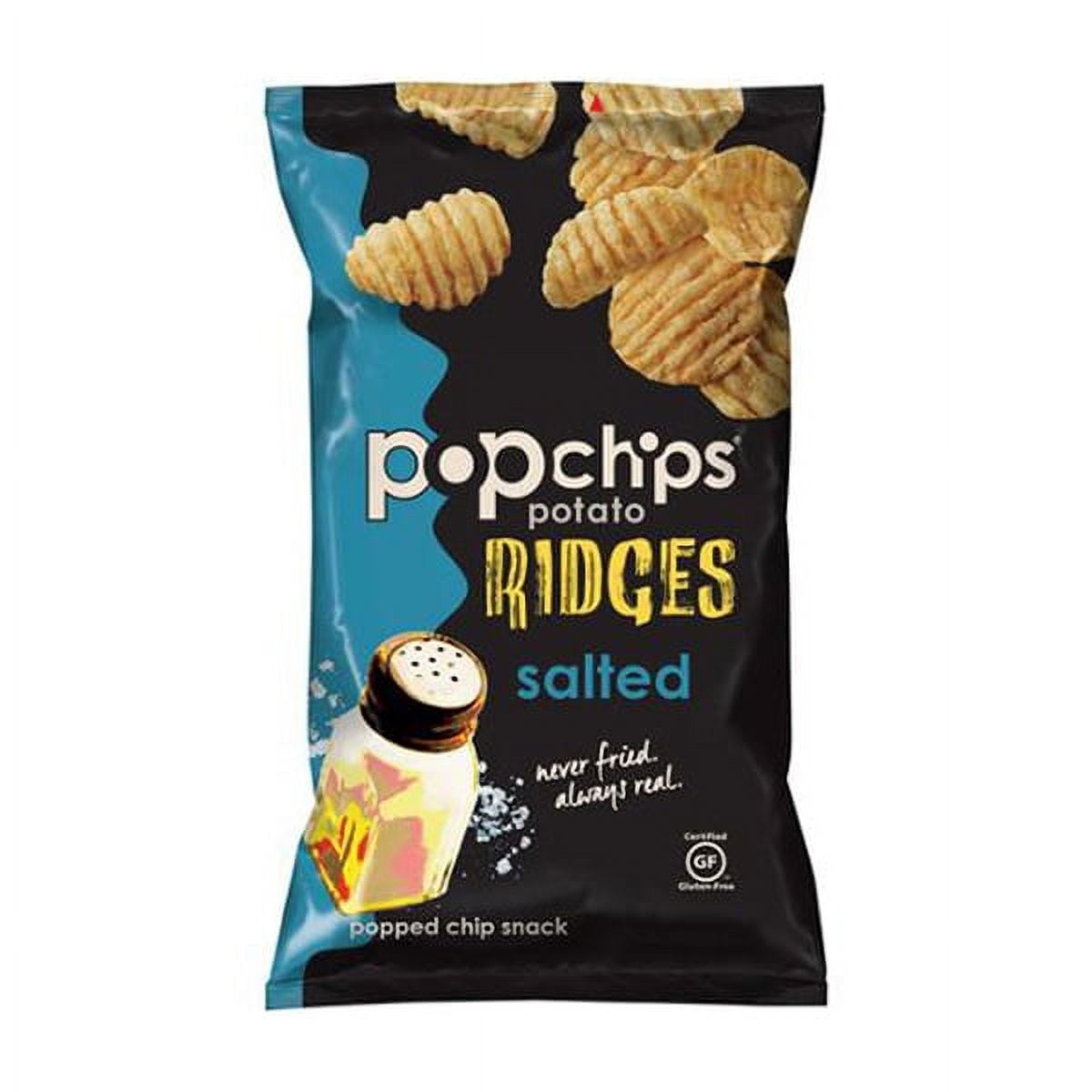 Popchips Potato Ridges Salted Chips 0.8 oz Bags - Pack of 24 - Walmart.com