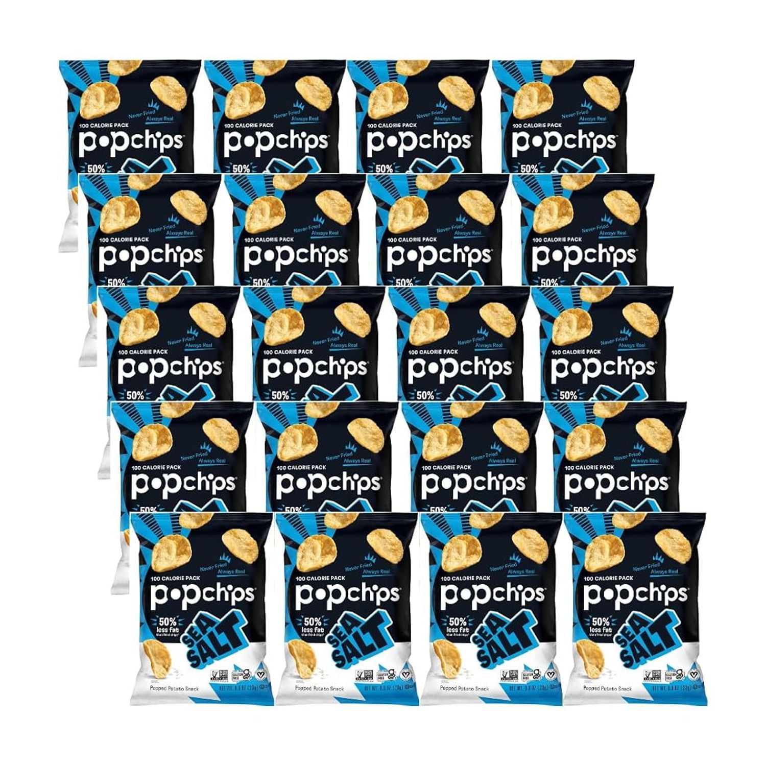 Popchips: Sea Salt Potato Chips 0.8 oz, 24 bags - Walmart.com