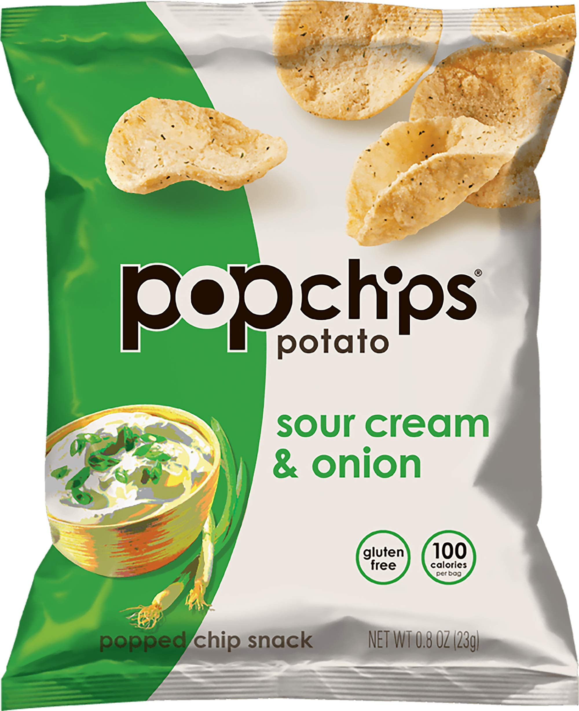 Popchips Sour Cream & Onion Potato Chips Single Serve 0.8 oz Bags (Pack ...