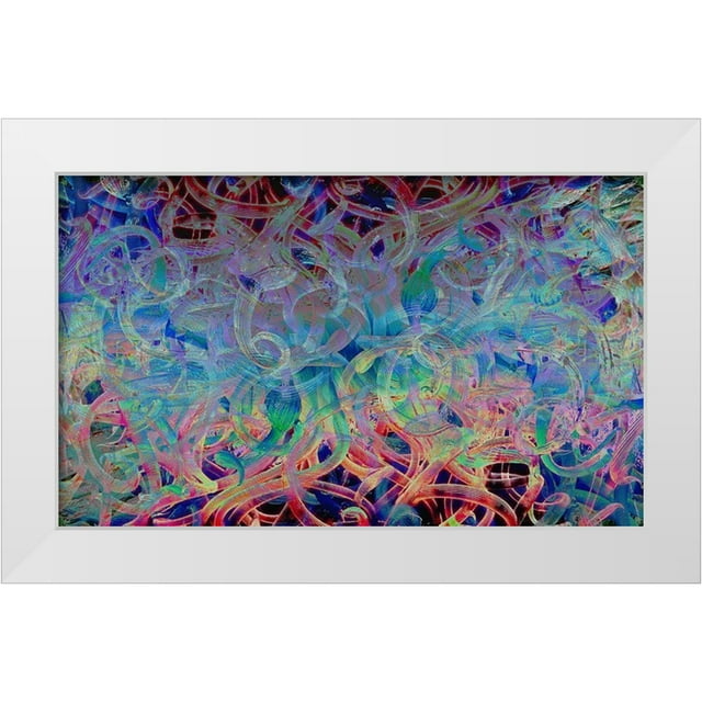 Popcorn 18x12 White Modern Wood Framed Museum Art Print Titled - Glass III, Color Blast ...