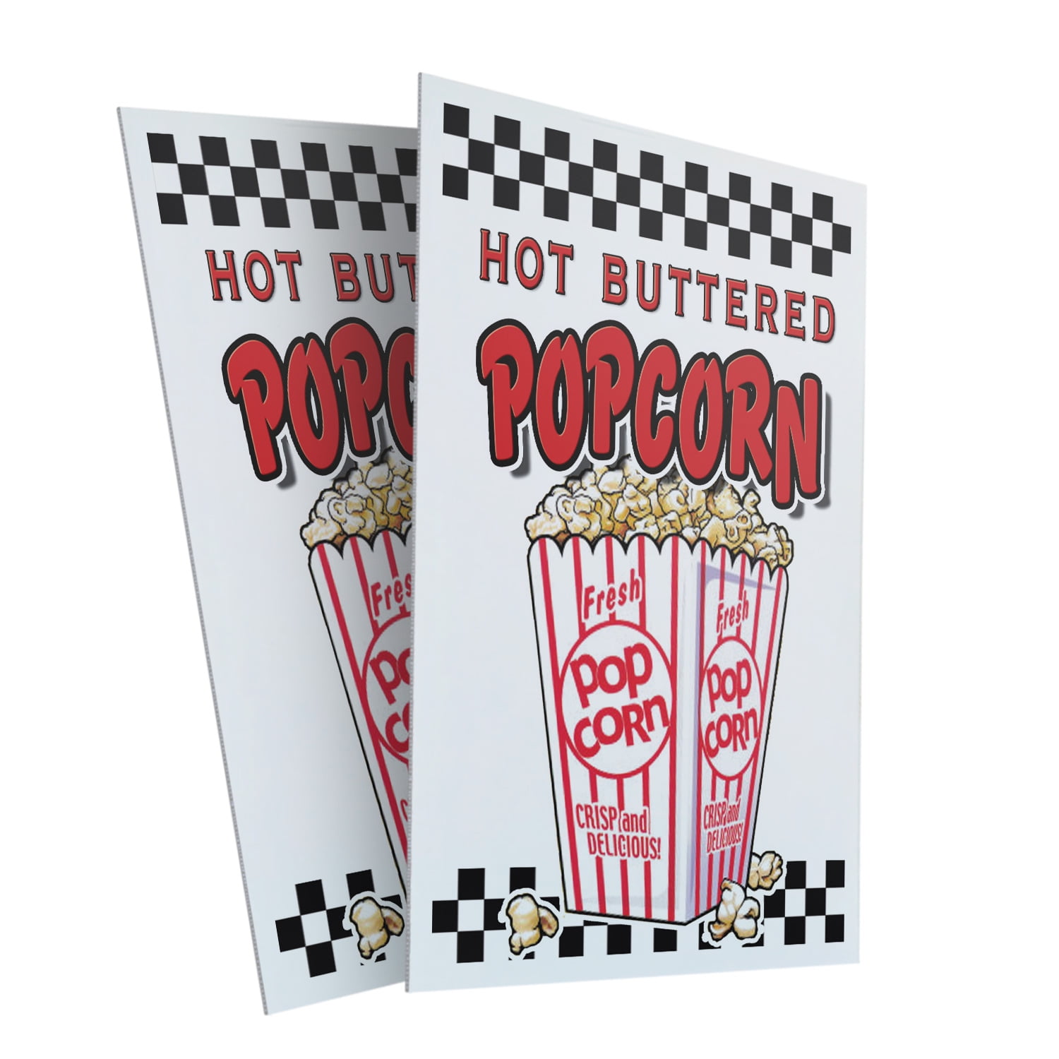 Popcorn (2-PACK) 24" x 36" Plastic Signs | Sign Insert 4mm Corrugated ...