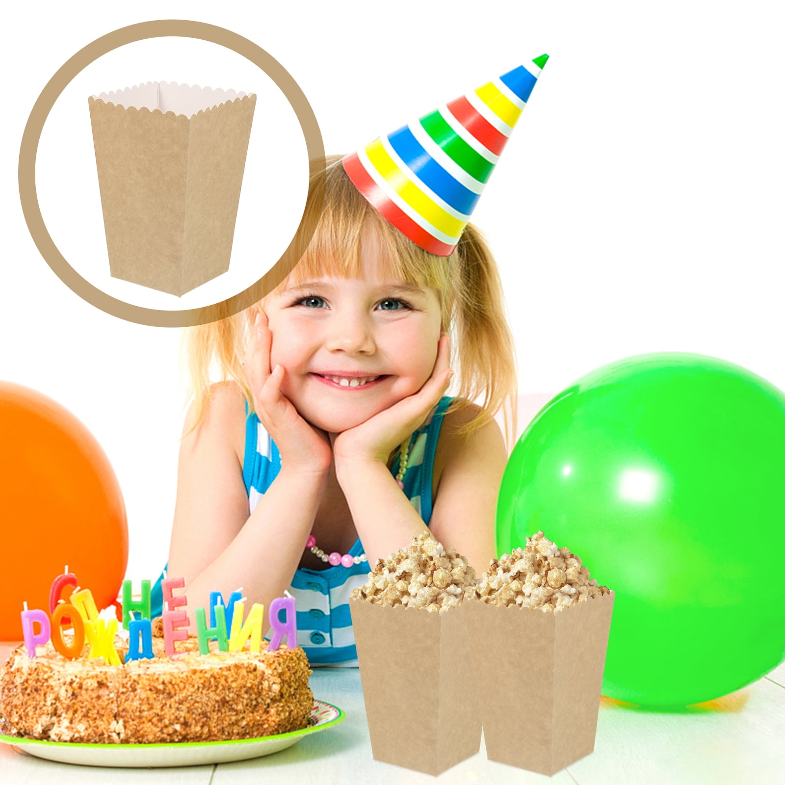 Popcorn Bags Kraft Paper Popcorn Boxes 50 Open- Popcorn Boxes Cardboard ...