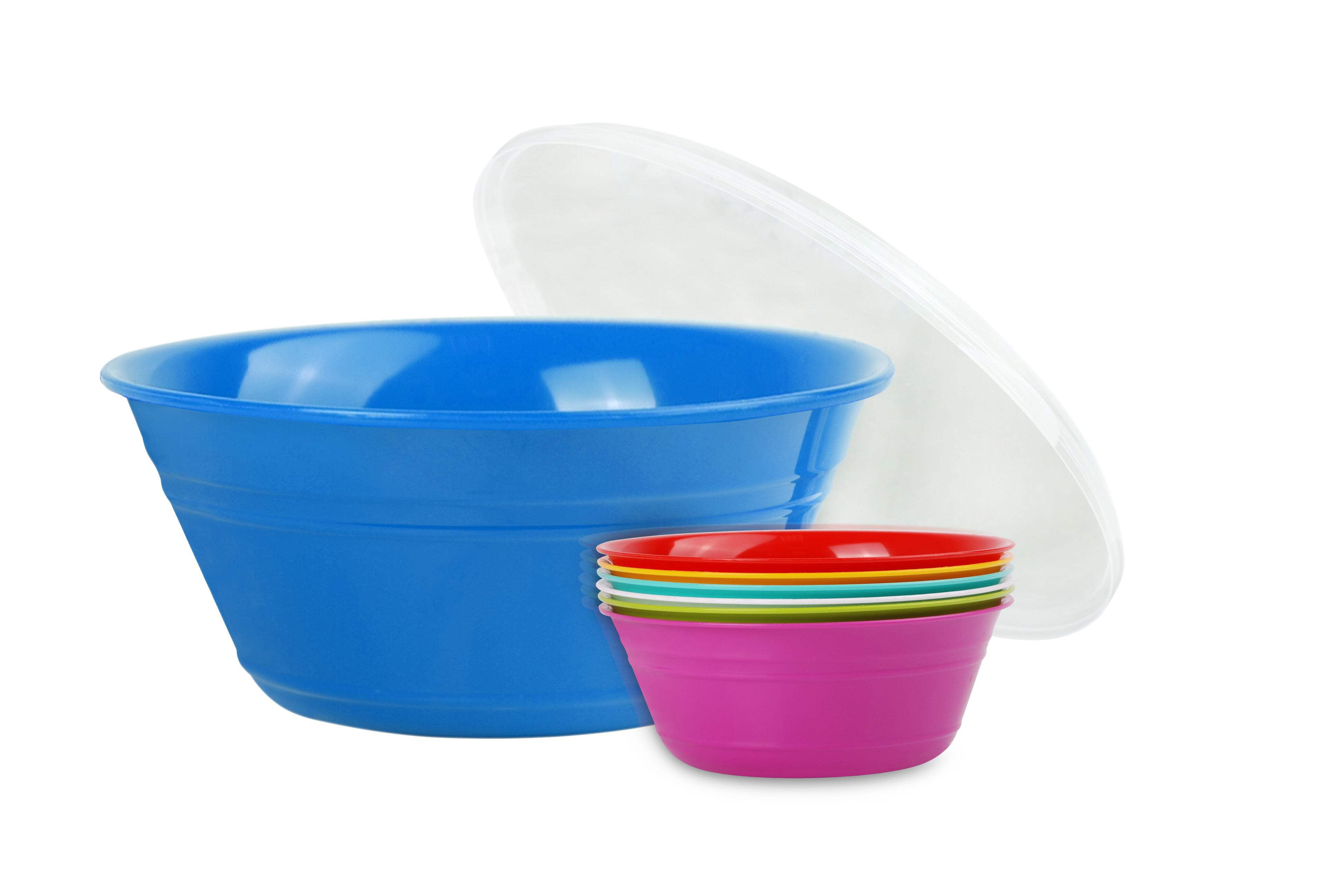Popcorn Bowl Set, Large and Small Plastic Bowls, Microwavable ...