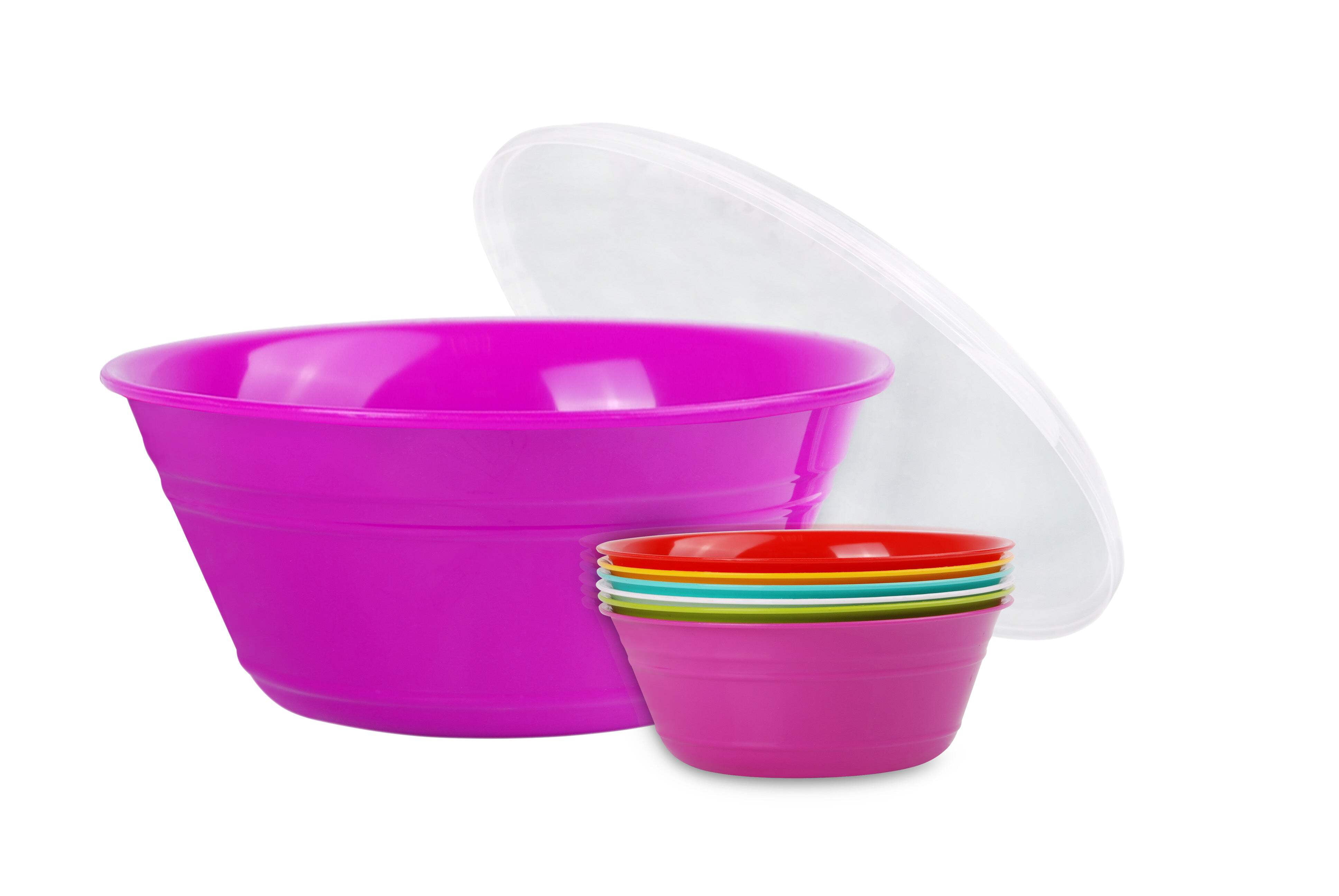Mintra Home Large Serving Reusable Plastic Popcorn Preservation Bowl ...