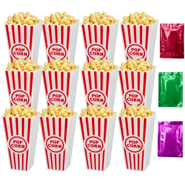 Popcorn Bucket Reusable - White and Red Plastic Popcorn Containers Solo ...