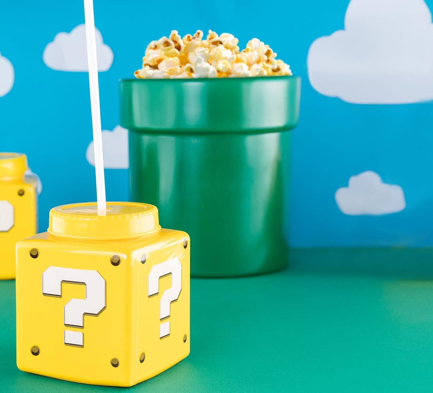Popcorn Bucket Tube Green Games Chicken Fry Bucket Potato Bucket Trash ...