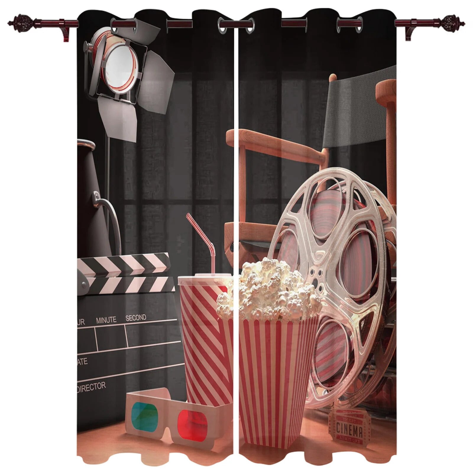 Popcorn Cola Movie Retro Kitchen Curtain Kids Bedroom Living Room ...