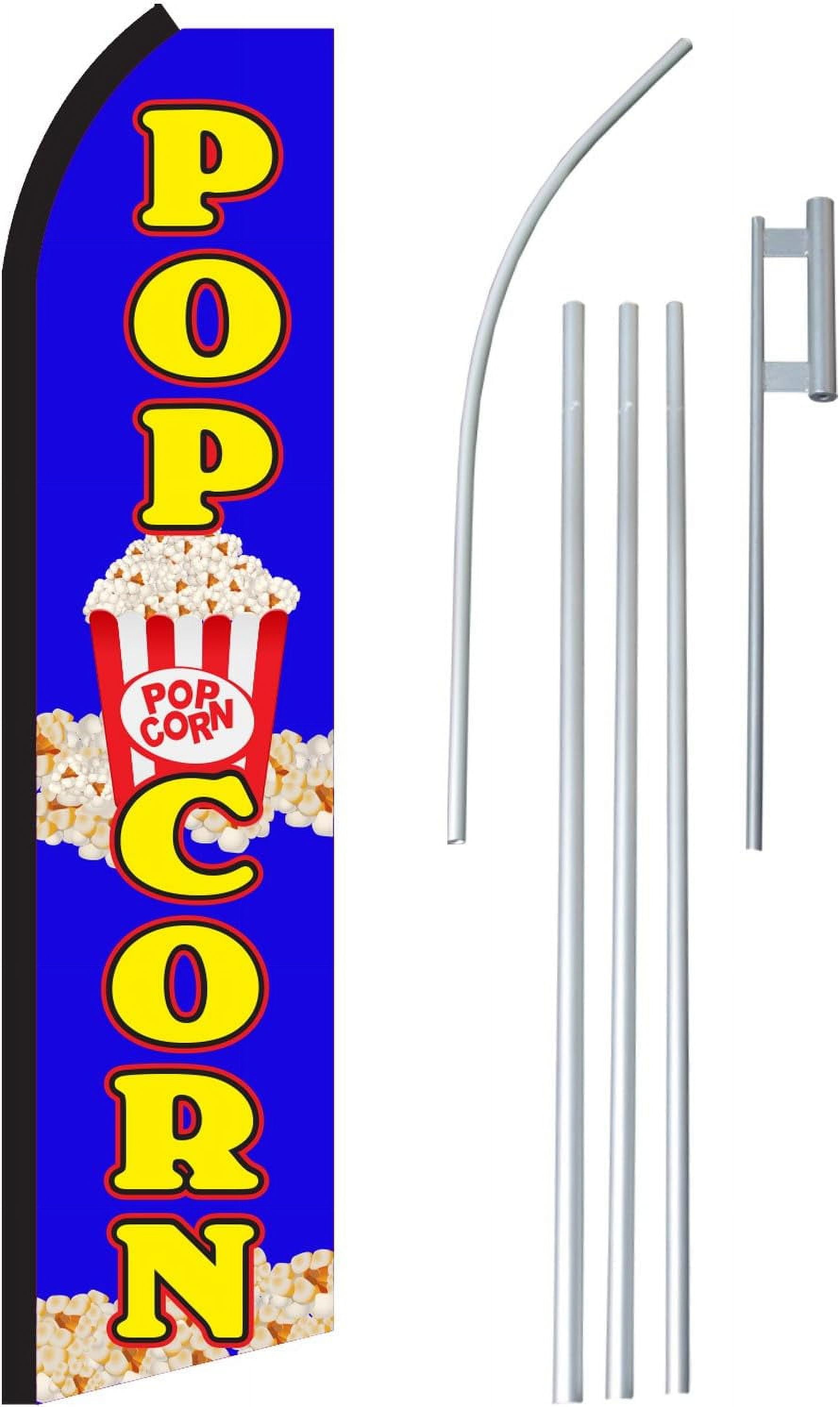 "Popcorn" Complete Flag Kit Includes 12' Swooper Business Flag with ...