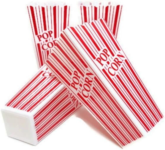 Popcorn Containers, Plastic Red & White Classic Movie Popcorn ...