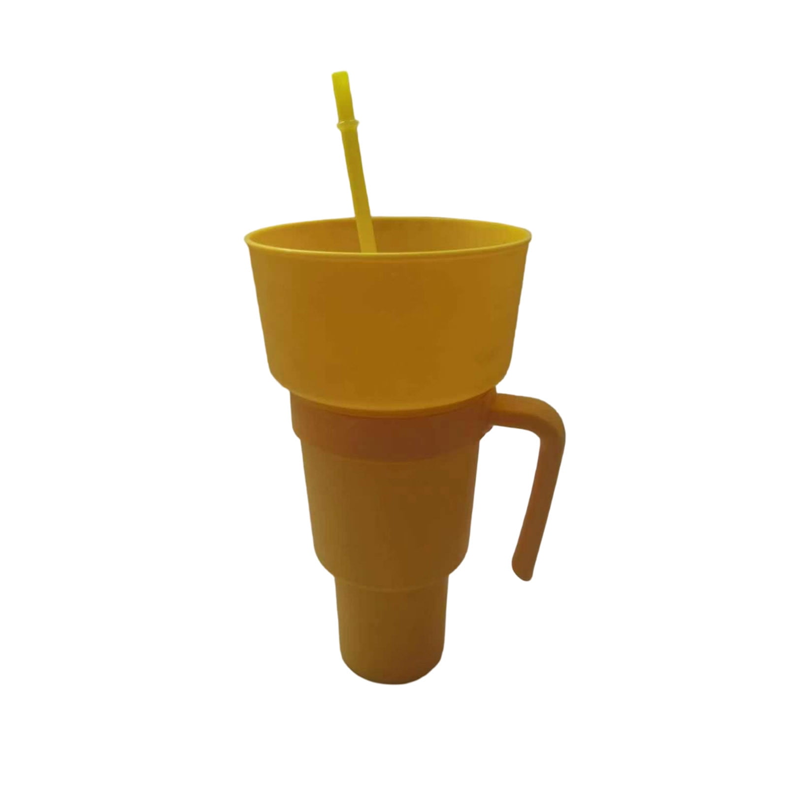 Popcorn Cup With Handle 2 In 1 Cup Bowl Combo With Straw Travel Snack ...