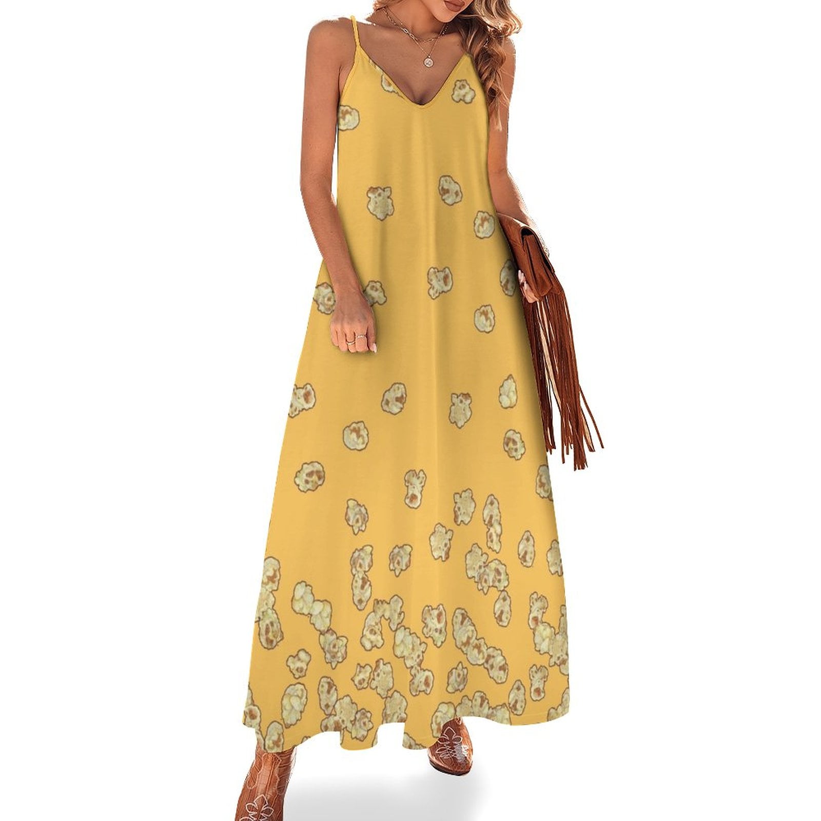 Popcorn Fever Sleeveless Dress Dresses Women's Summer Prom Gown ...
