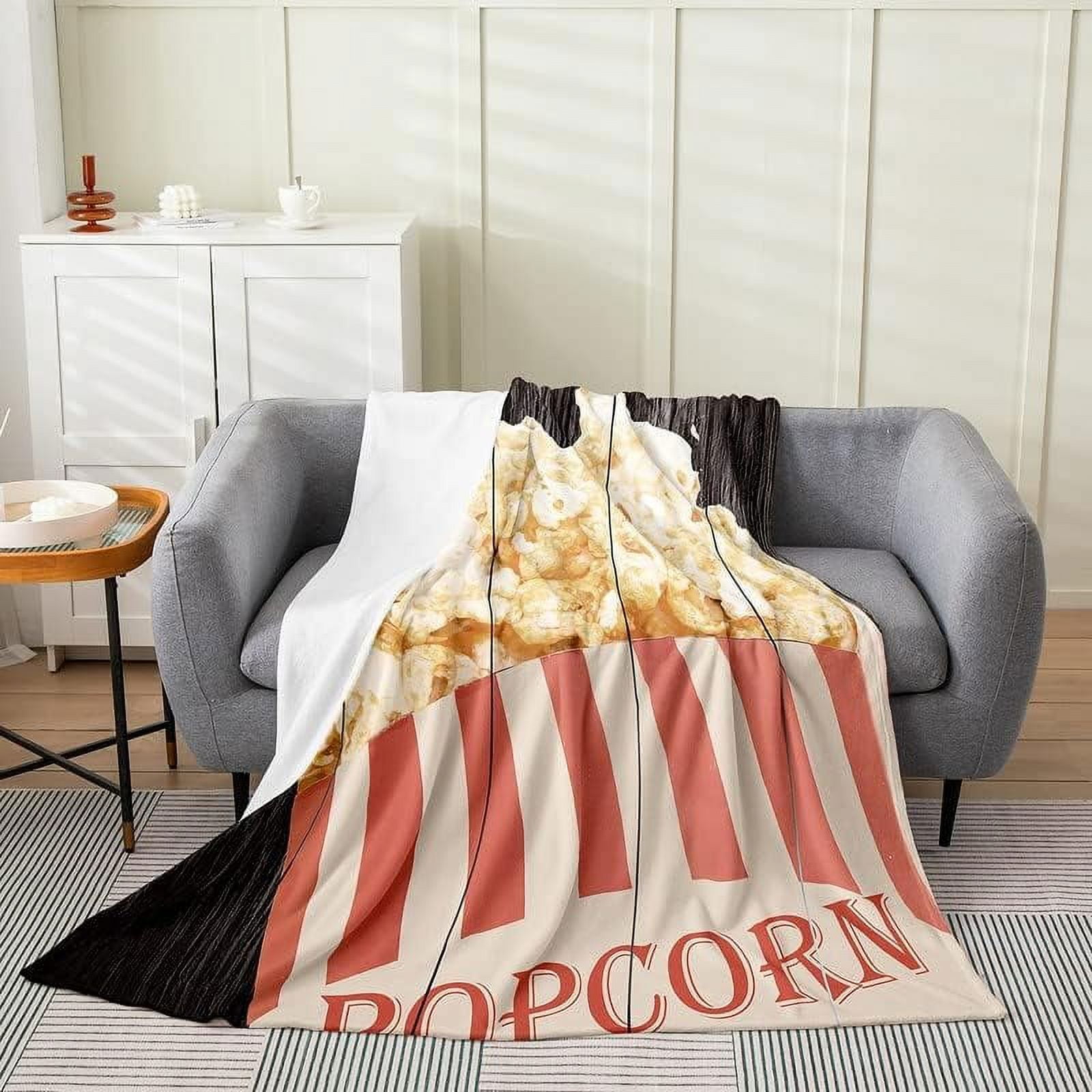 Popcorn Flannel Fleece Blanket Movie Theater Plush Throw Blanket ...
