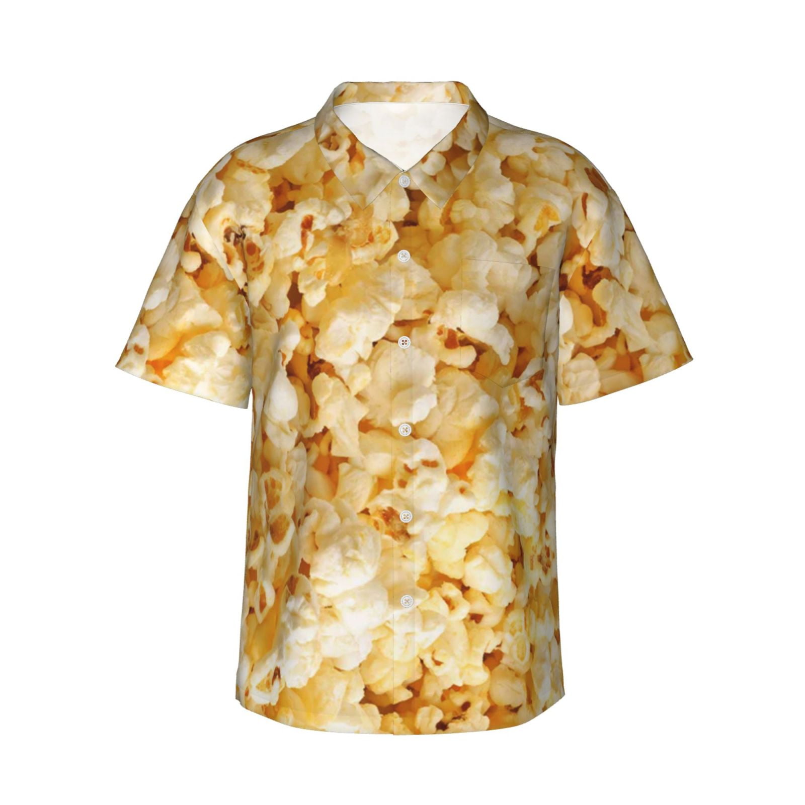 Popcorn Hawaiian Shirts For Men, Summer Short-Sleeve Relaxed-Fit Button ...