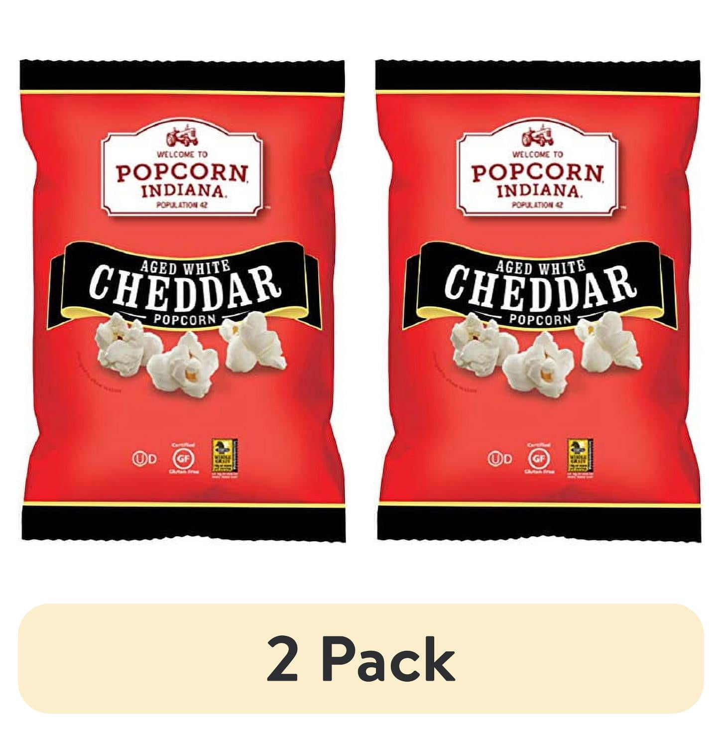 (2 pack) Popcorn Indiana, Kettlecorn, (Aged White Cheddar, 1.7 oz) | 6 ...