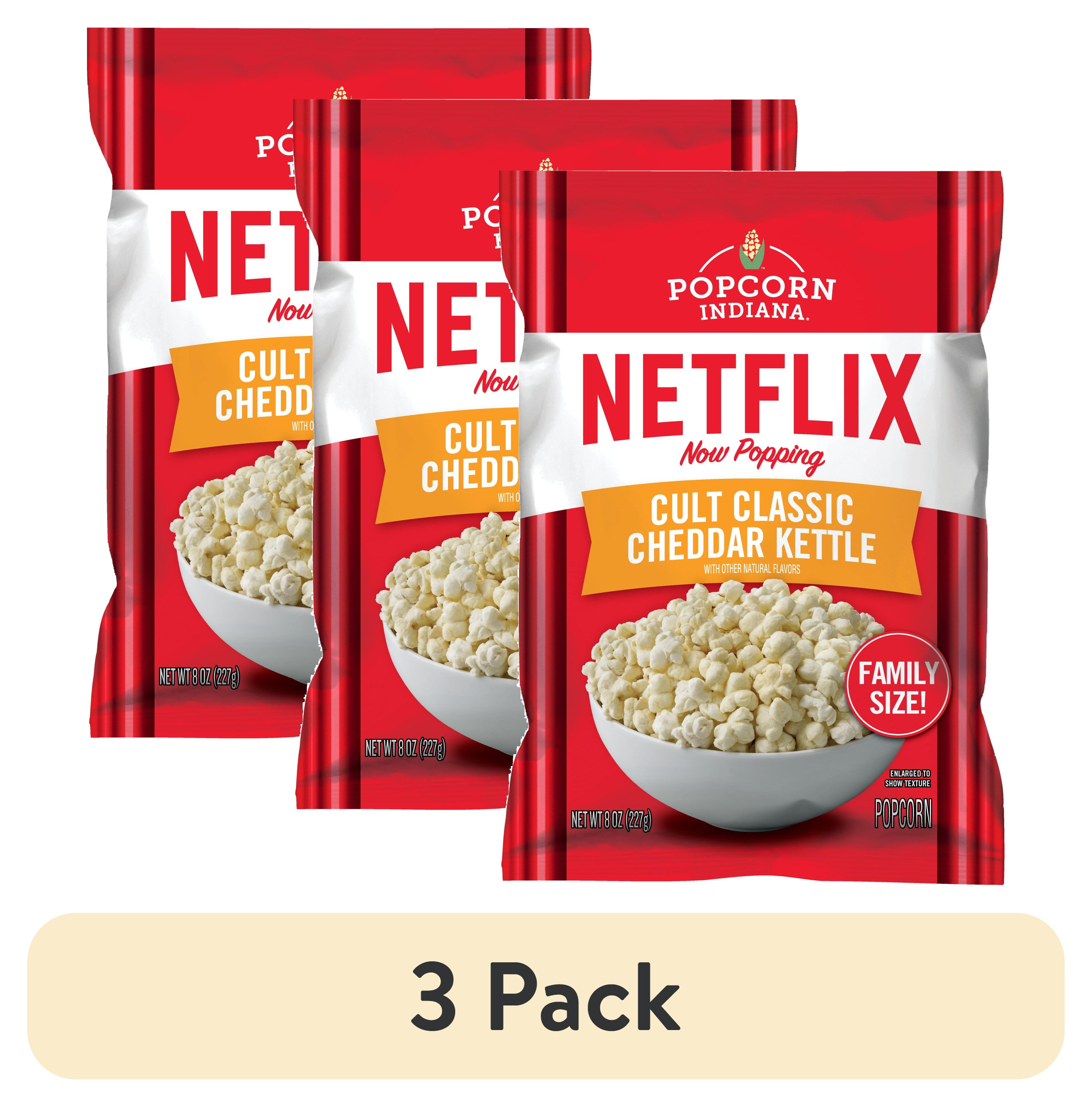 (3 pack) Popcorn Indiana Netflix Now Popping Cult Classic Cheddar ...