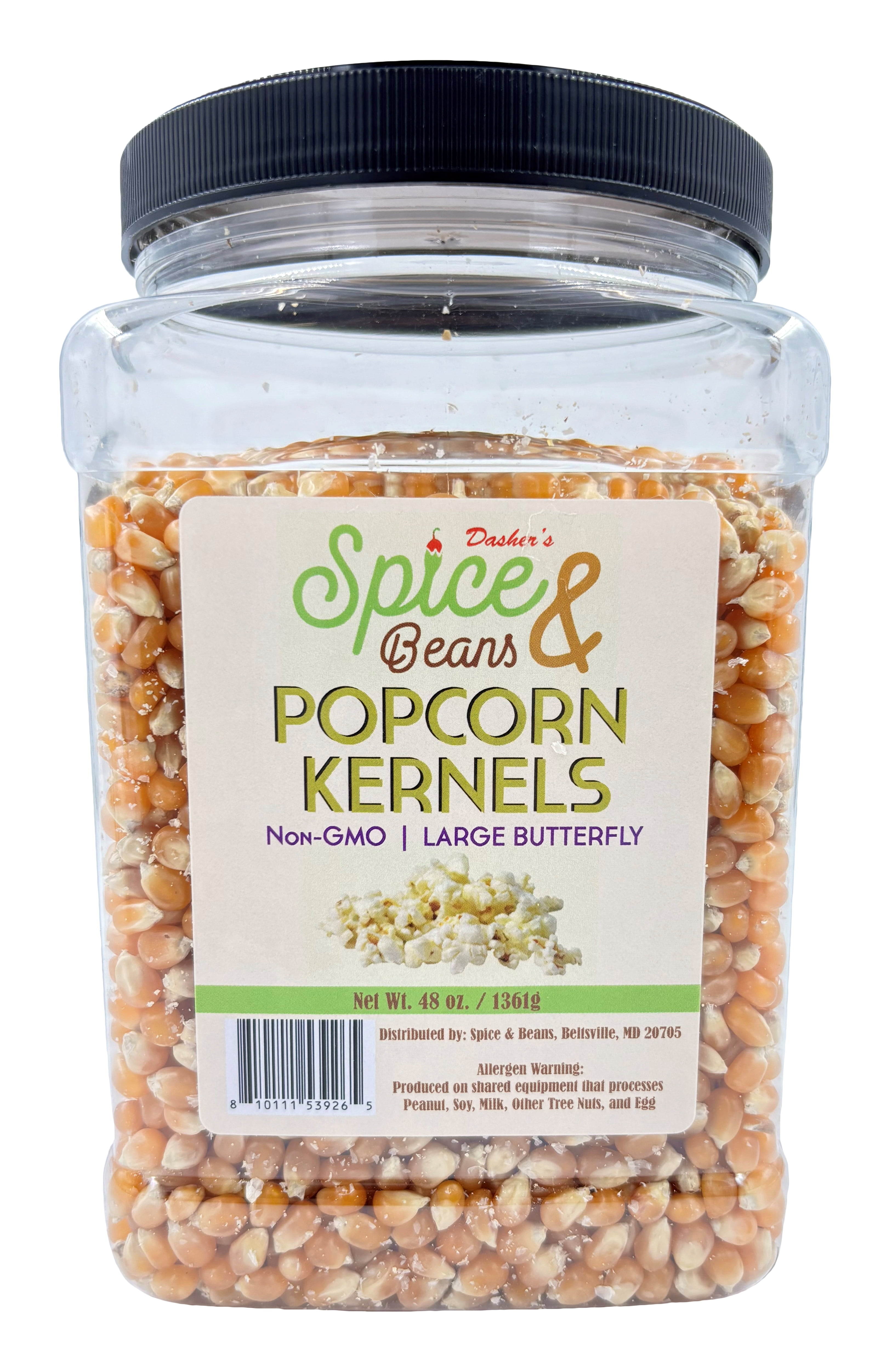 Popcorn Kernels by Dasher's Spice & Beans | Non-GMO | Large Butterfly ...