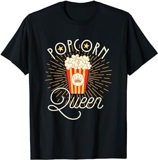 Popcorn Lover Girl Shirt Popcorn Queen Snack Women Kids Tee T-Shirt ...