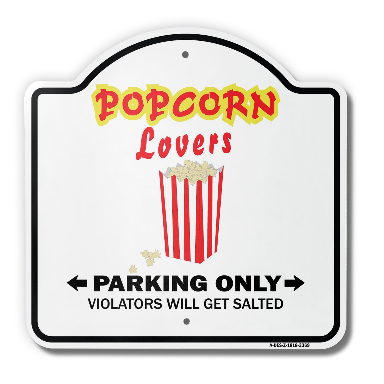 Popcorn Lovers 18" X 18" Heavy-Gauge Aluminum Architectural Sign ...