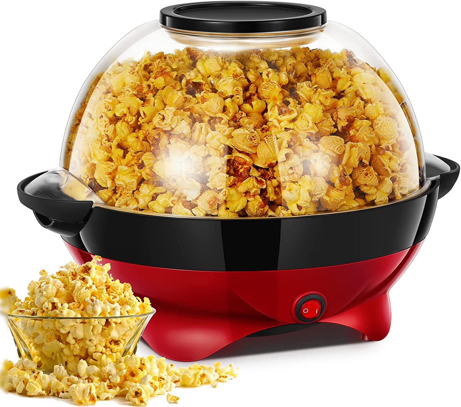 Popcorn Machine, 28 Cup Popcorn Maker, 800w Electric Stirring Popcorn ...