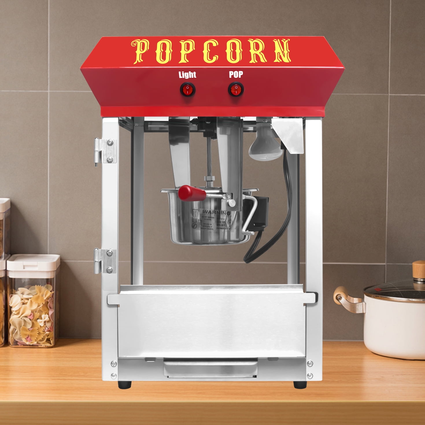 Popcorn Machine, Bar Style 6-Ounce Popcorn Maker Popper with 2-Switch ...