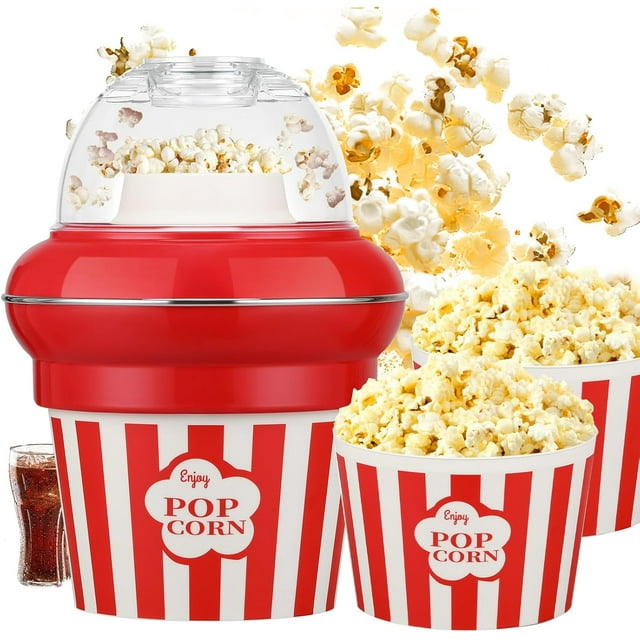 Popcorn Machine, Hot Air Popcorn Maker No Oil, High Popping Rate, 5.3 ...