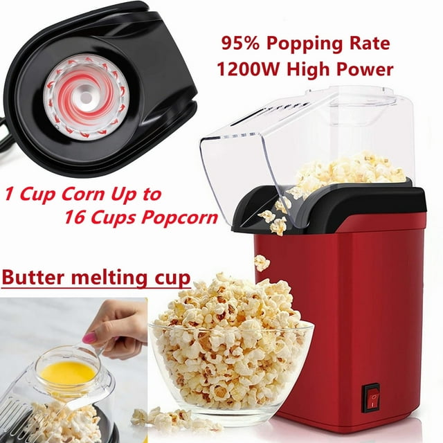 LONGOMA Popcorn Machine High Popping Rate, Hot Air Popper Popcorn Maker ...