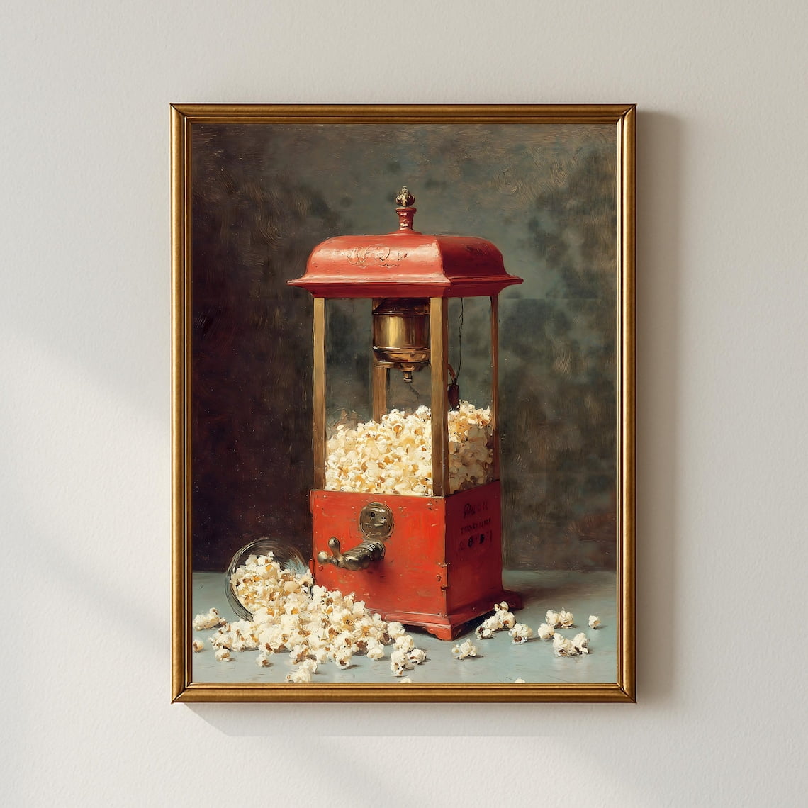 Popcorn Machine Wall Art, Retro Concession Stand, Vintage Snack Bar ...