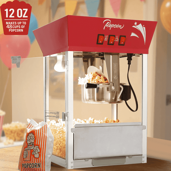 Commercial Popcorn Maker Machine, Enyopro 12oz Kettle Stainless Steel ...