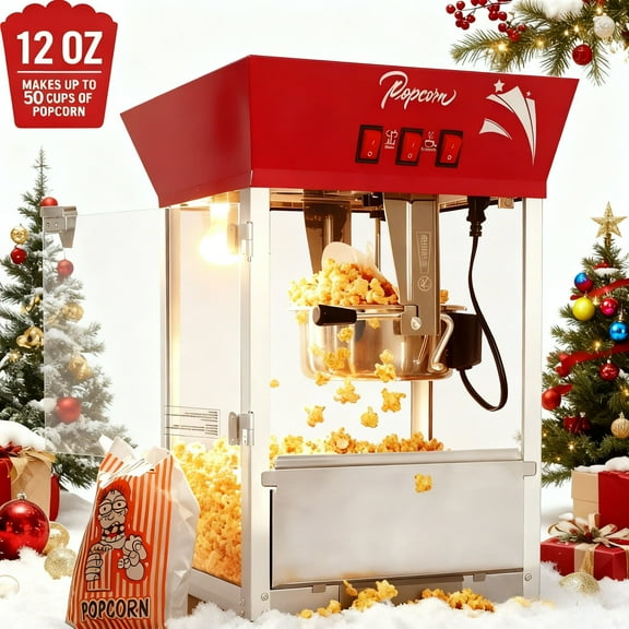 Commercial Popcorn Machine, 1440W Countertop Popcorn Popper Maker, 16 ...