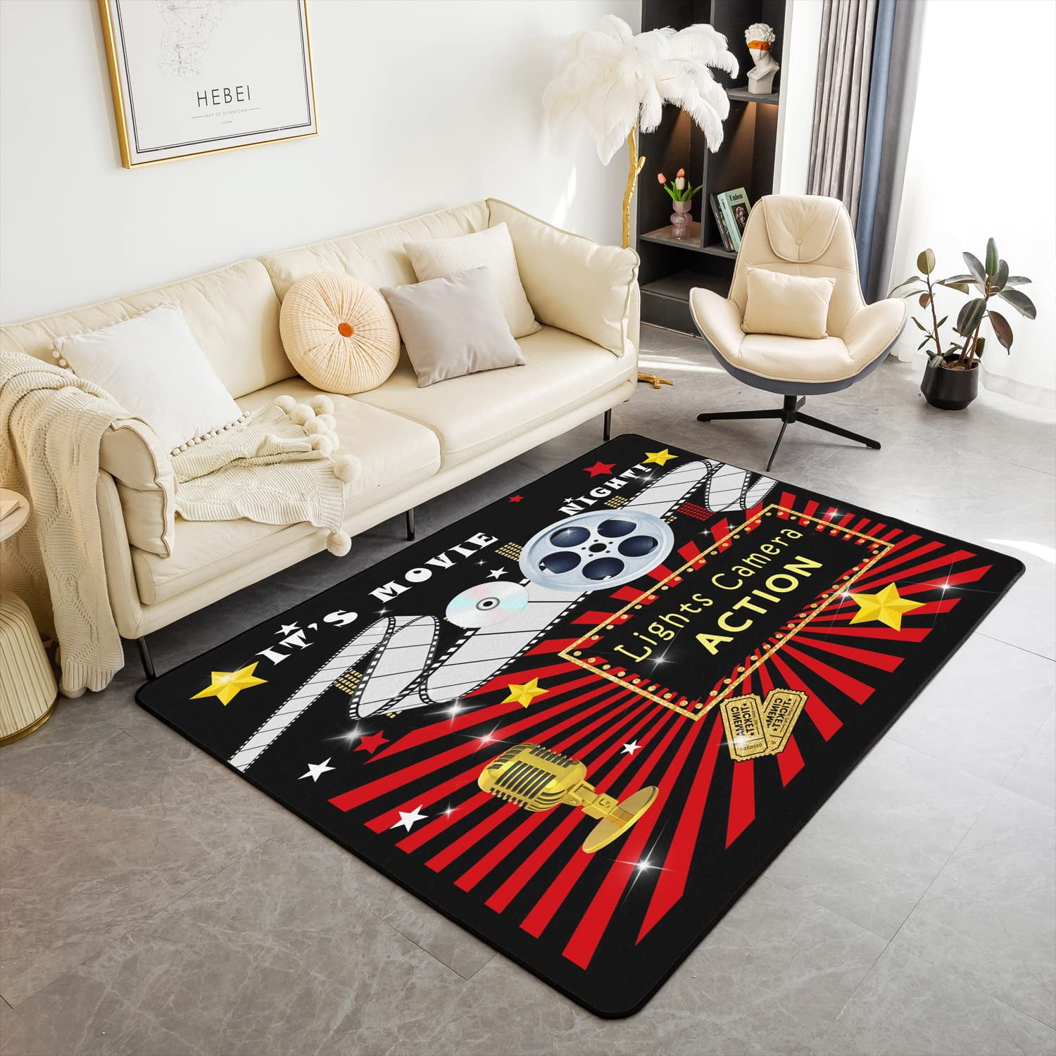 Popcorn Movie Theater r Carpet Cinema Poster Living Room Rugs for ...